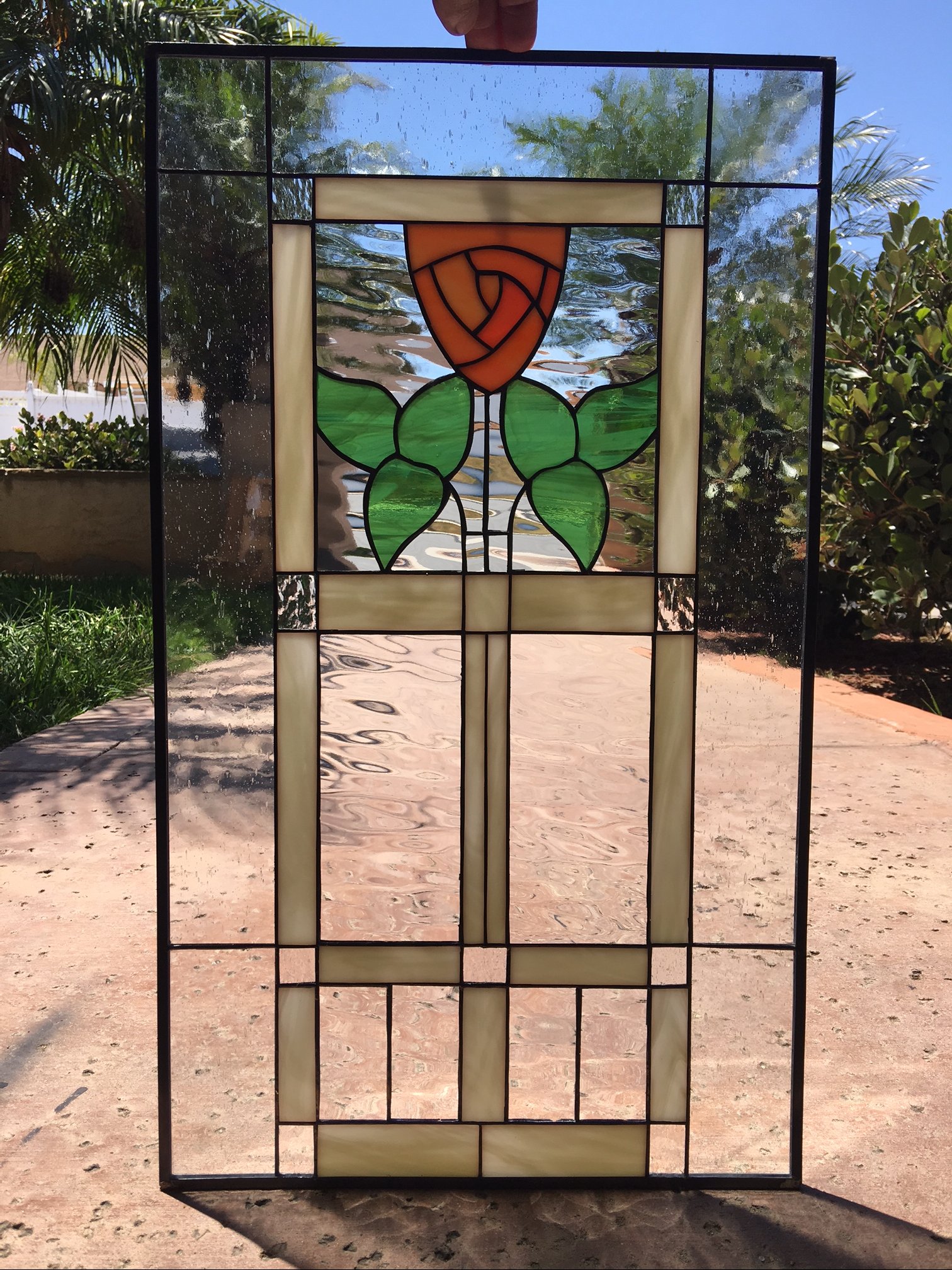 Pretty The Traditional Vallejo Leaded Stained Glass Window Panel