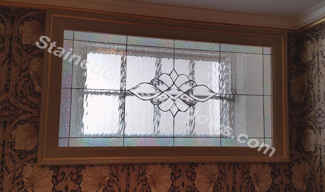Incredibly elegant! All clear waterglass and beveled glass window panel ...