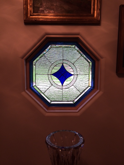 Octagonal Stained Glass Window Installed Against Existing Glass And ...