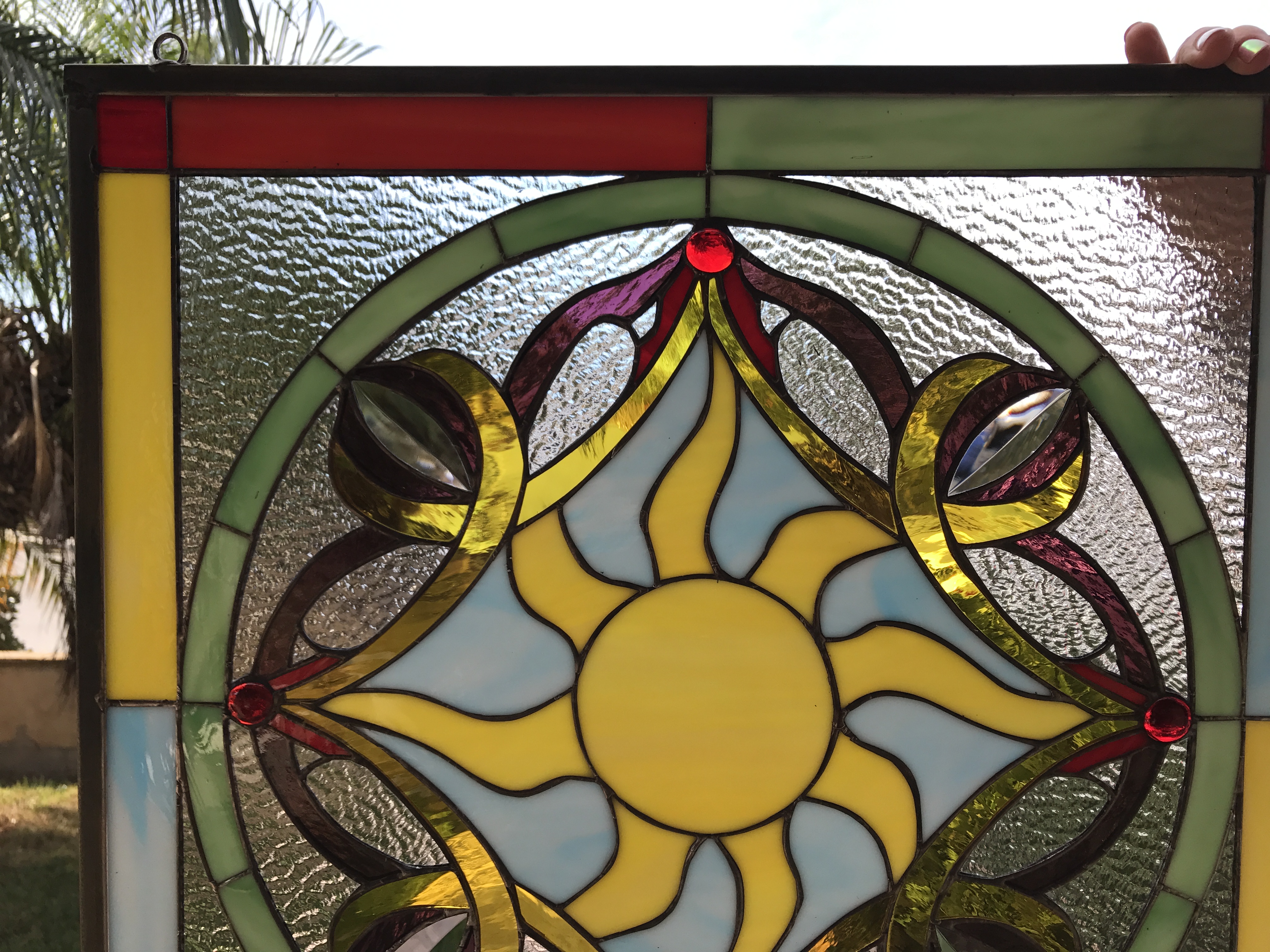 Awesome! Sunburst Leaded Stained Glass Window Panel ...