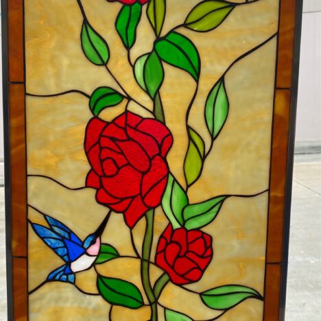 Roses Stained Glass Windows, Panels and Hangings