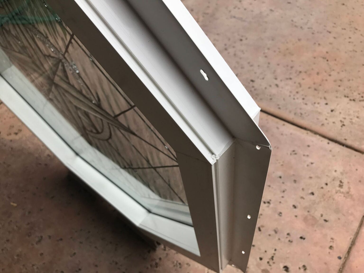 Compass Rose Stained Glass Window Insert Panel - Vinyl Framed and Insulated