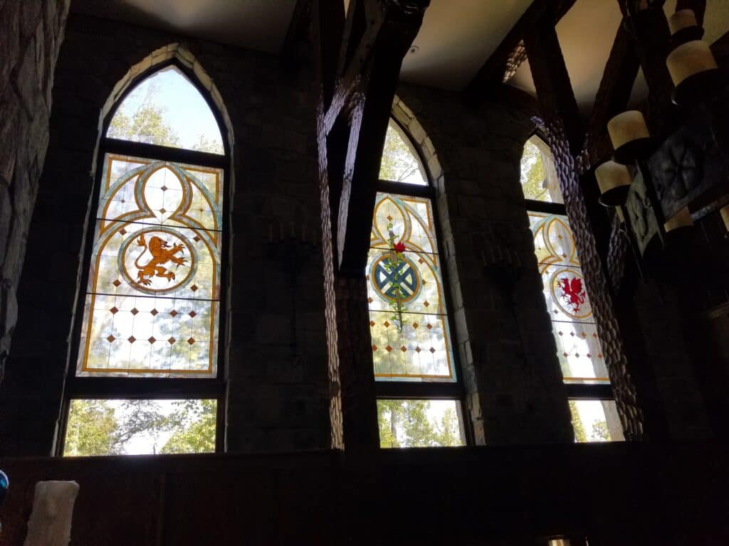 Medieval Stained Glass Windows Installed Into A Castle