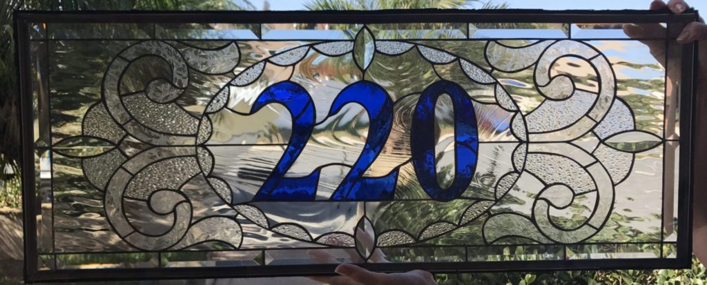 Stunning! Victorian Transom With Your address Numbers Stained Glass ...