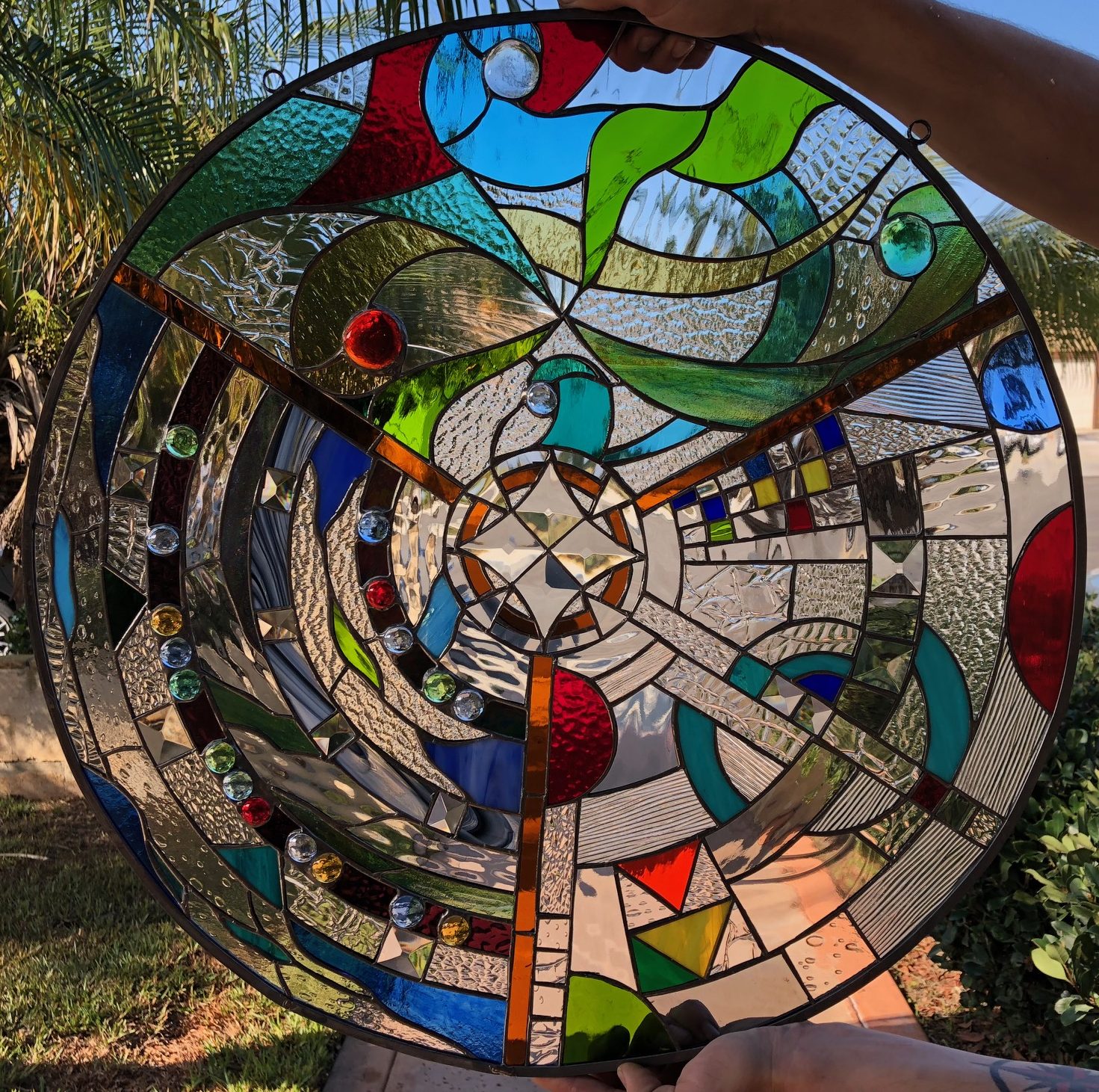 The Incredible "Infinity" Leaded Stained Glass Window Panel