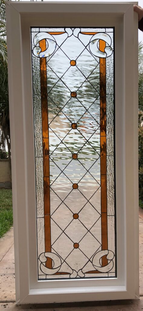 The "Amber Diamond & Jewels " Mission Beveled Leaded Stained Glass ...