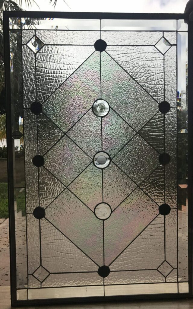 Wow! The "Clayton" Elegant Beveled & Clear textured Leaded Glass Window