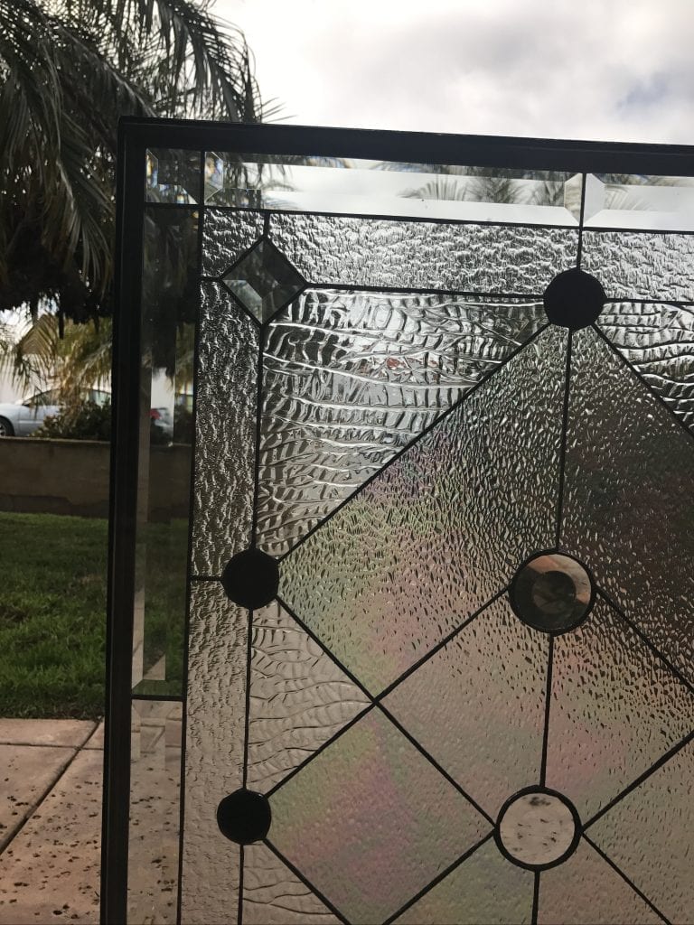 Wow! The "Clayton" Elegant Beveled & Clear textured Leaded Glass Window
