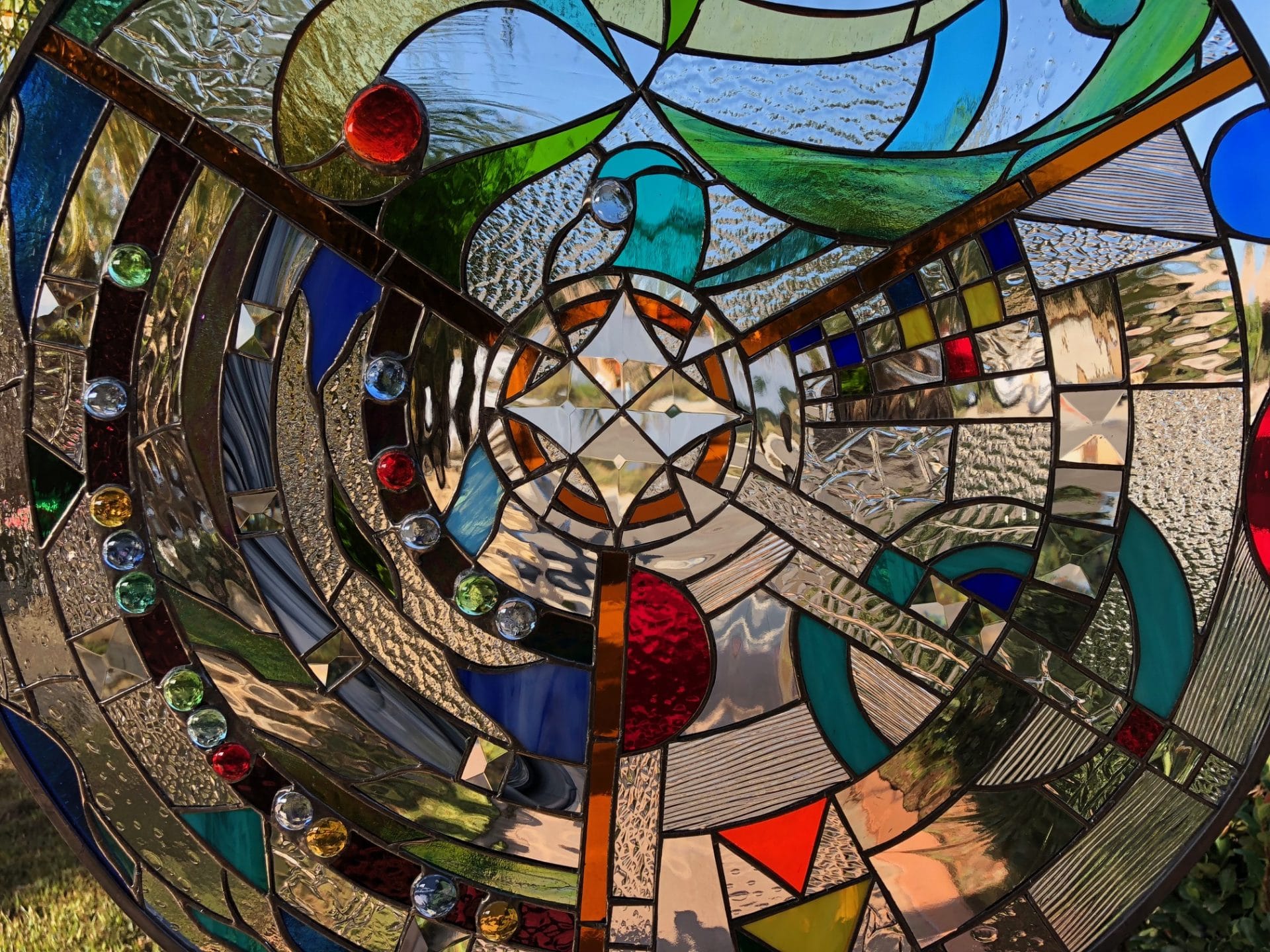 The Incredible "Infinity" Leaded Stained Glass Window Panel