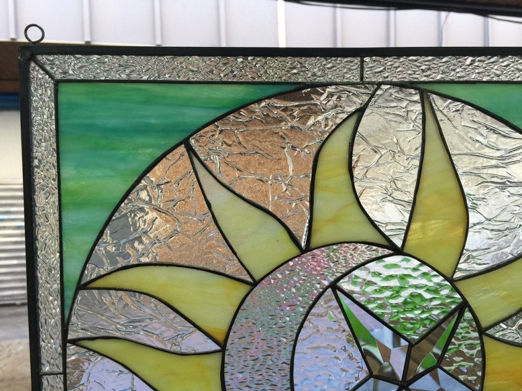 Mystical Sun Moon & Beveled Star Leaded Stained Glass Window