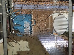 Gorgeous All Clear Sun & Moon Beveled And Leaded Glass Window