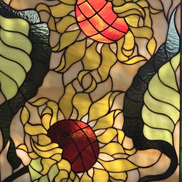 Sunflower Stained Glass Windows, Panels And Hangings