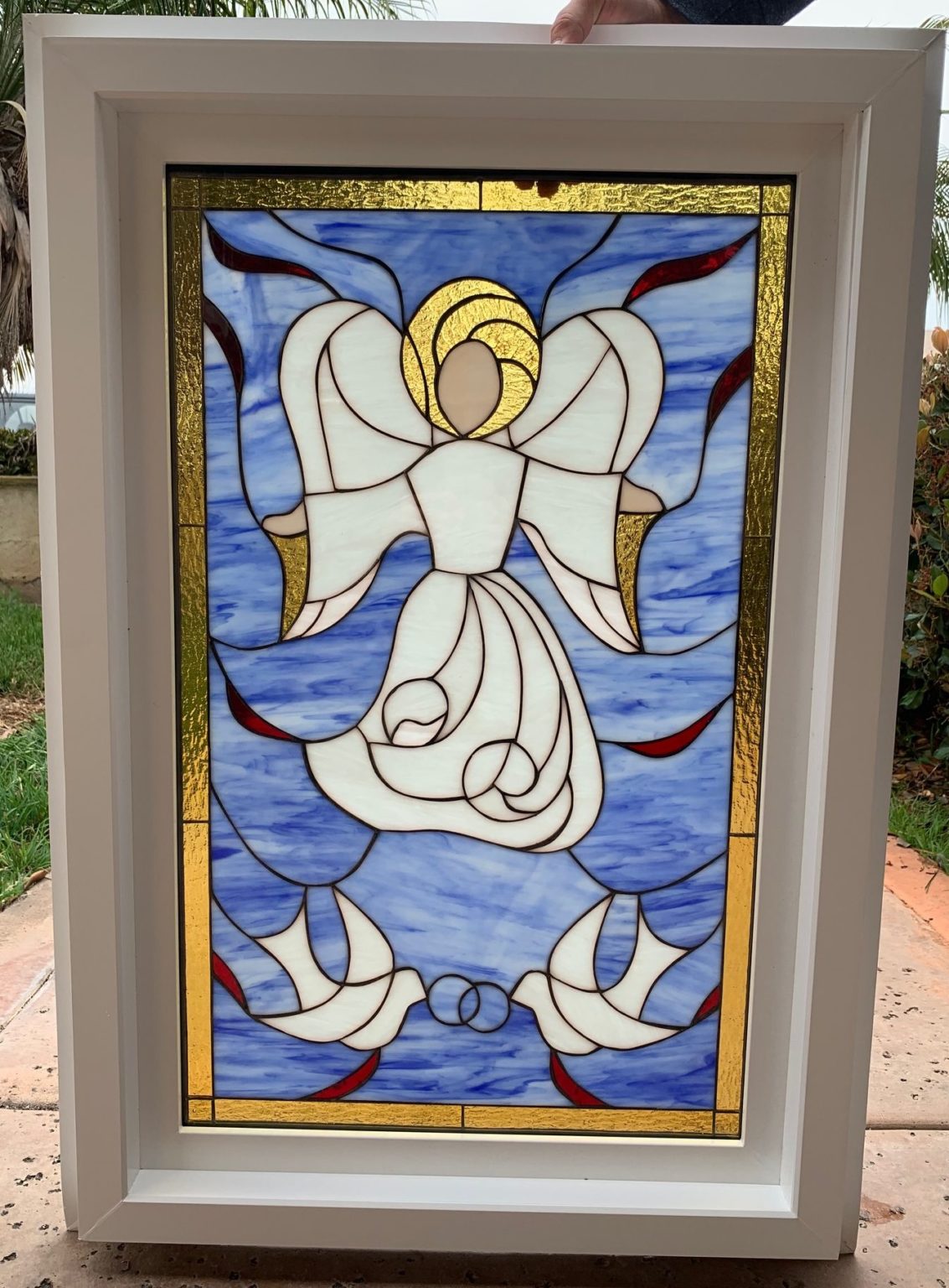 Lovely! Angel and Doves Stained Glass Window (Insulated In Tempered ...
