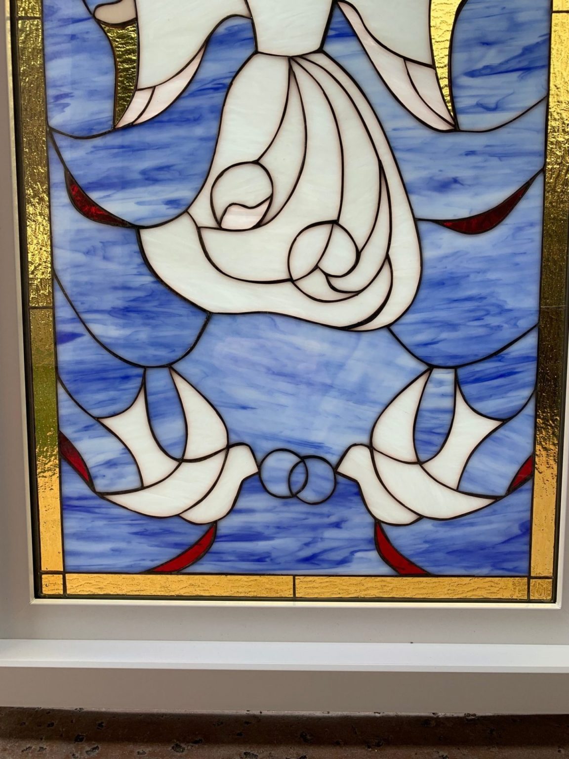 Lovely! Angel and Doves Stained Glass Window (Insulated In Tempered ...