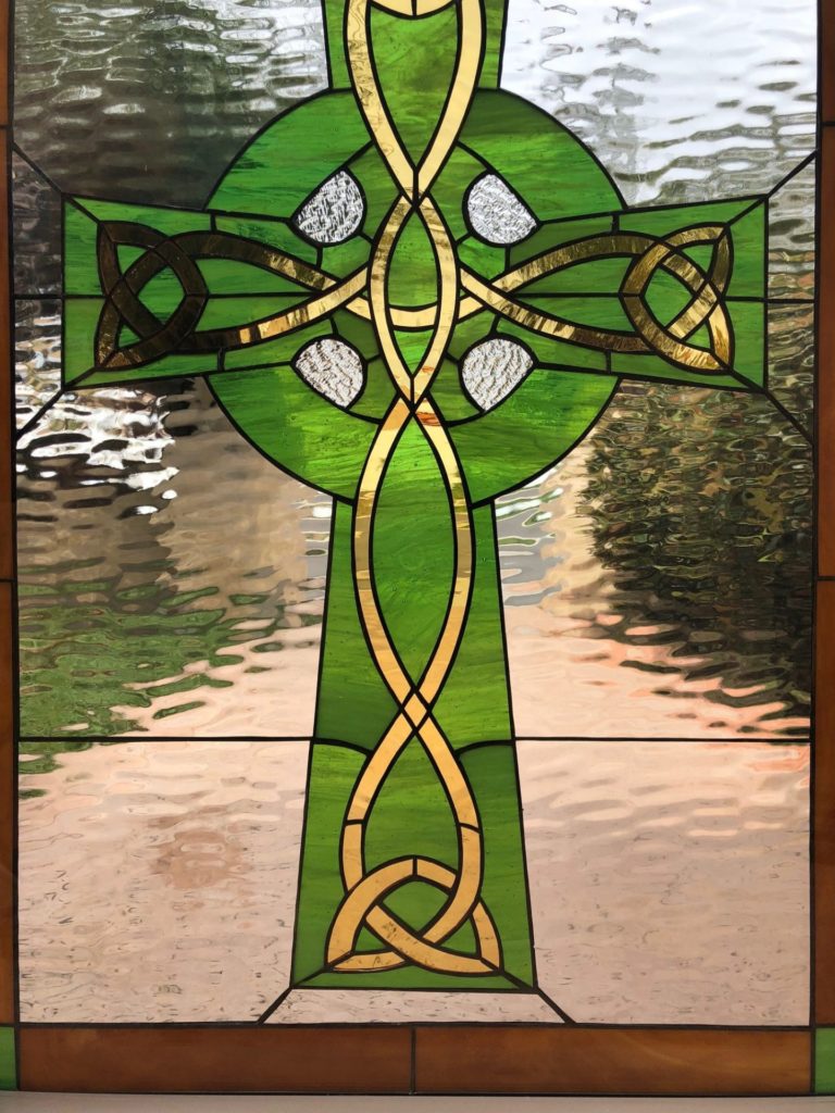 Exquisite Celtic Cross Stained Glass Window Insulated & Pre-Installed ...