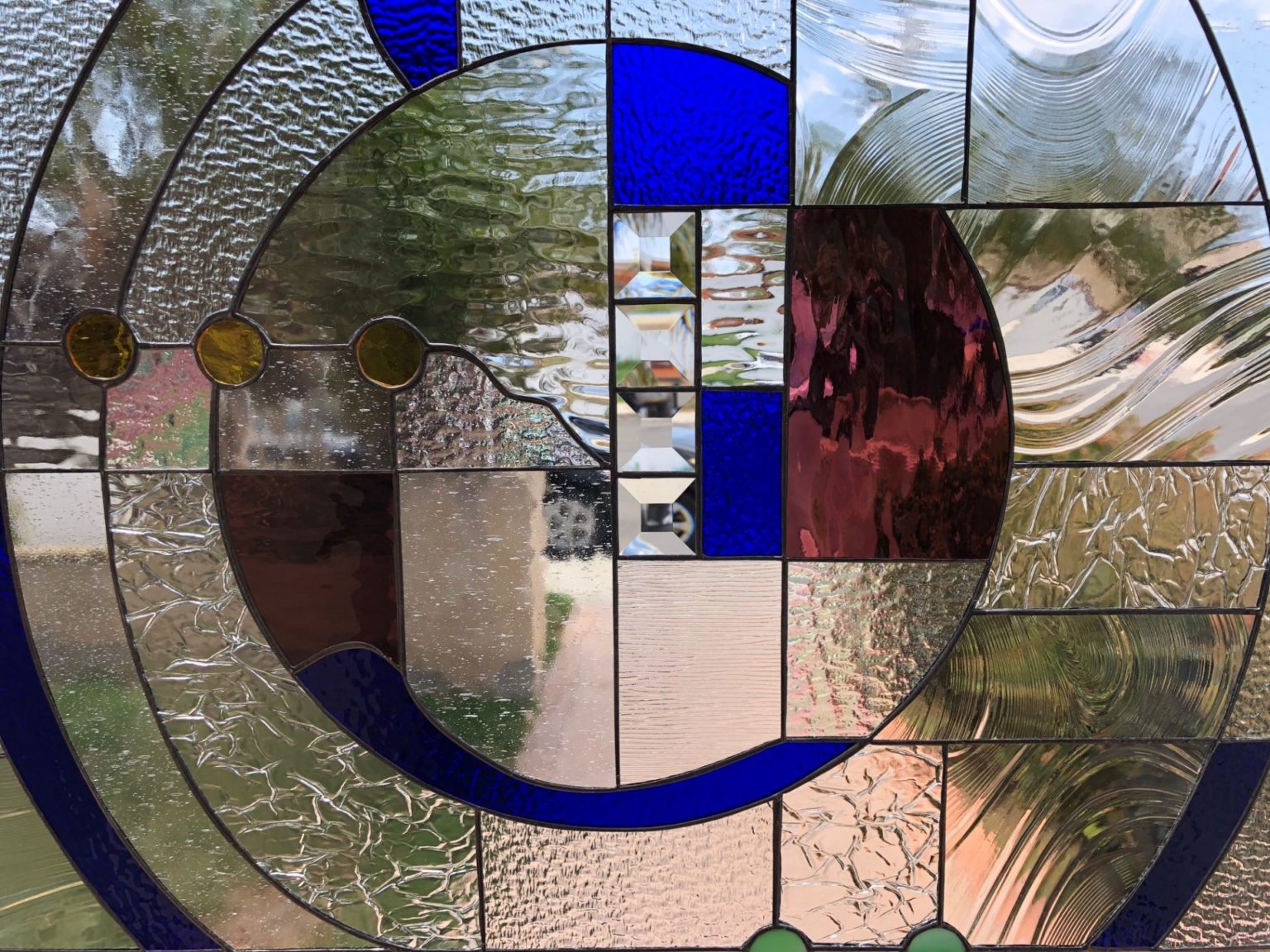 Exquisite! Contemporary Abstract Stained Glass Window Panel