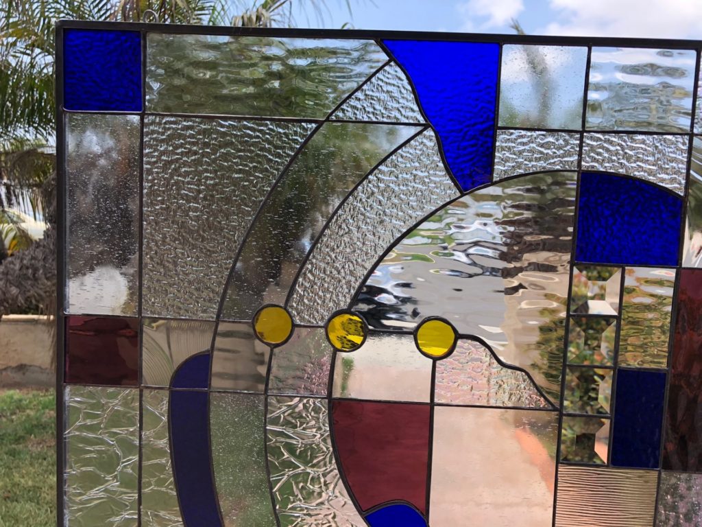 Exquisite! Contemporary Abstract Stained Glass Window Panel