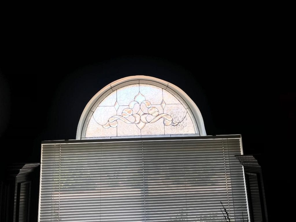 Classic! Arched Beveled Leaded Glass Window Installed