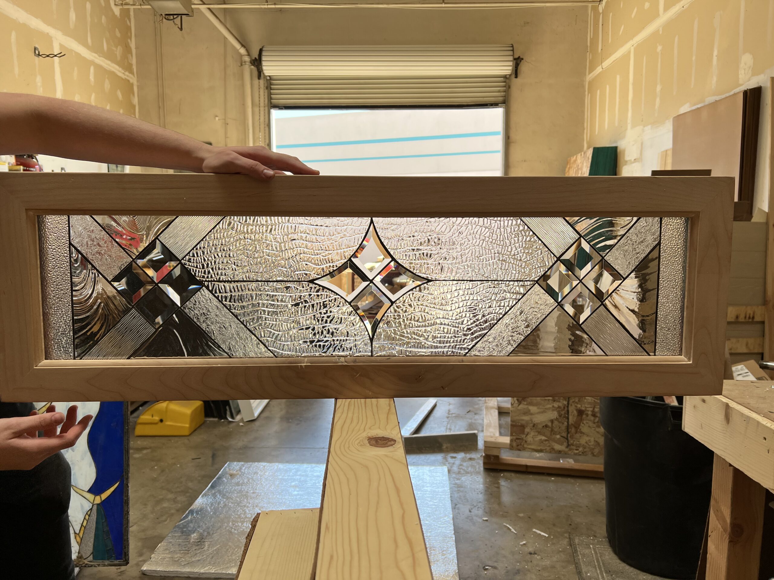 Stained Glass Installed To Provide Privacy And Allow Light To Filter ...