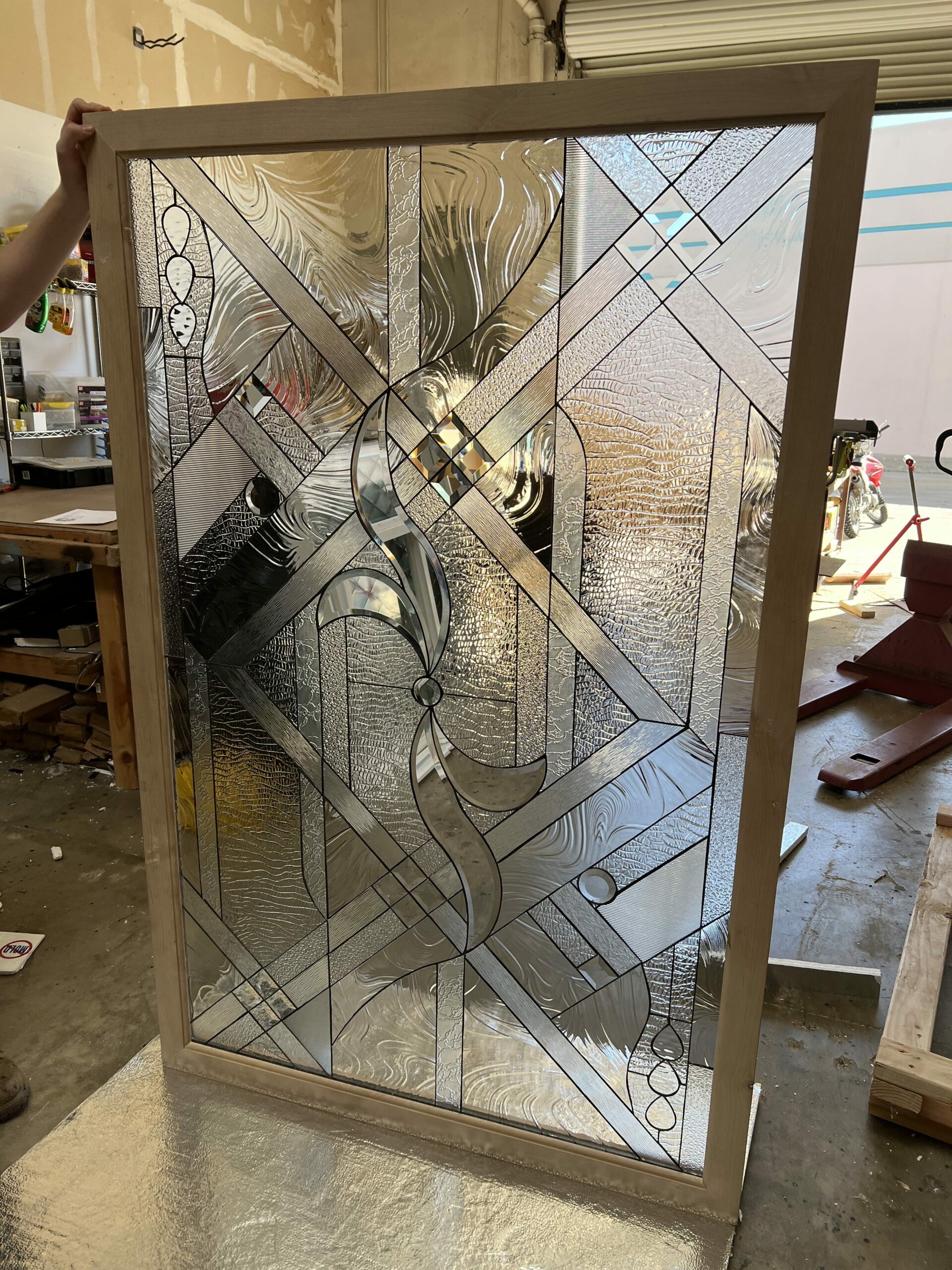 Stained Glass Installed To Provide Privacy And Allow Light To Filter ...