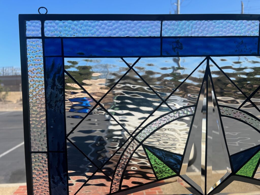 So Beautiful! The “Beveled Maywood” Compass Leaded Stained Glass Window