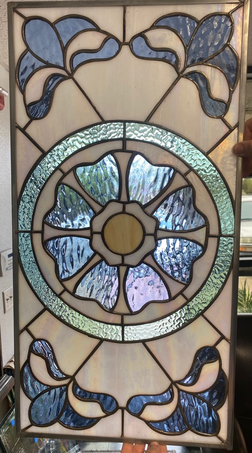 Victorian Flower Stained Glass Window Panel Victorian Flower Stained Glass Window Panel