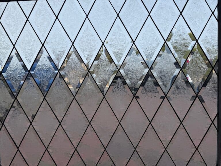 Frosted Beveled Diamond Leaded Glass Window