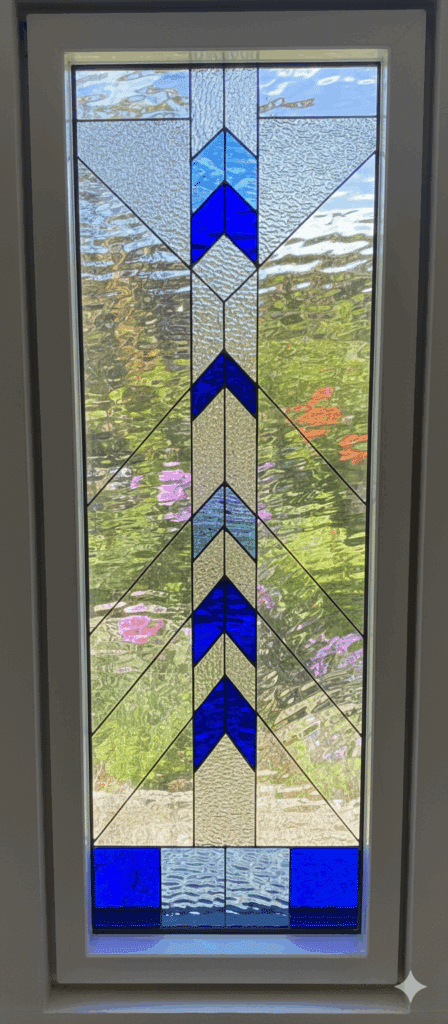 Simple Craftsman Mission Style Stained Glass Window Vinyl Framed ...