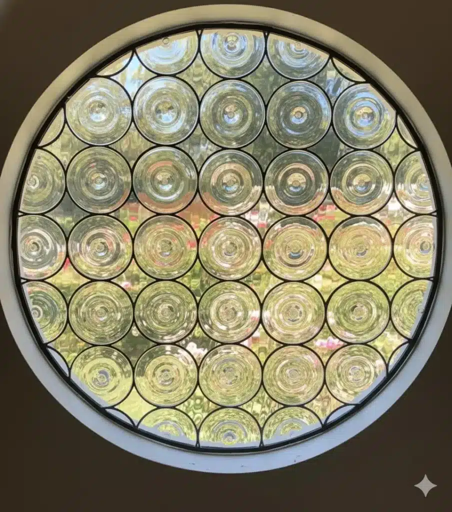 Clear Rondels Roundels Bottle Bottom Hand Spun Round Leaded Glass Window